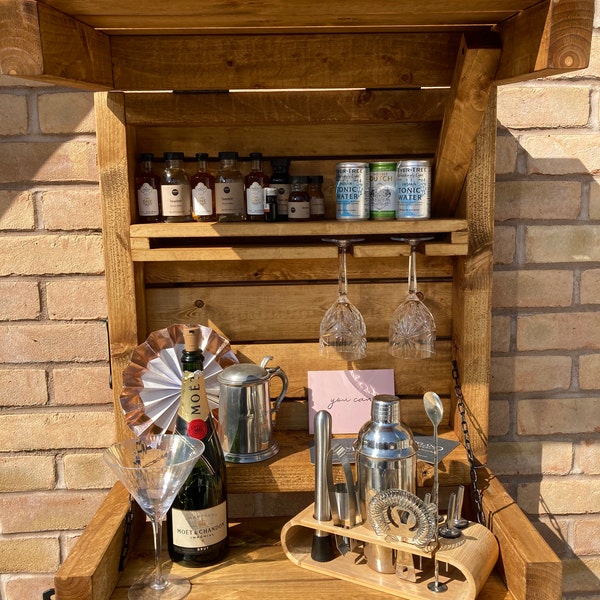 DYLAN Drop Down Wall Bar - Wooden Garden Bar - Etsy