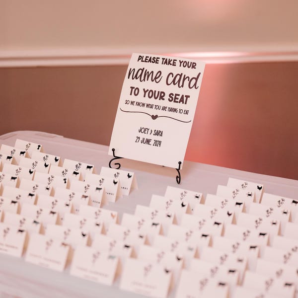 Wedding Meal Sticker Indicator for Place Card, Vinyl Meal Choice Icon ...