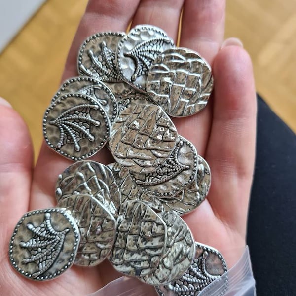 40x Dragon Coins in 3 Different Colors, Metal Token Upgrade for Board ...