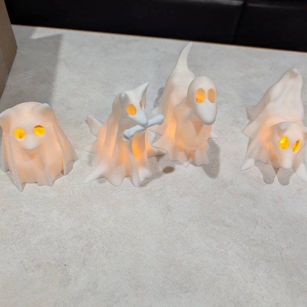 Ghost Dogs With LED Tea Lights - Halloween Home Decor - Gifts for Dog ...