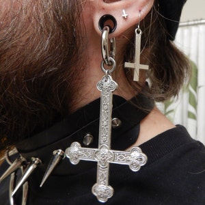 INVERTED CROSS EARRING, Single Earring, Upside Down Cross, Satanic ...