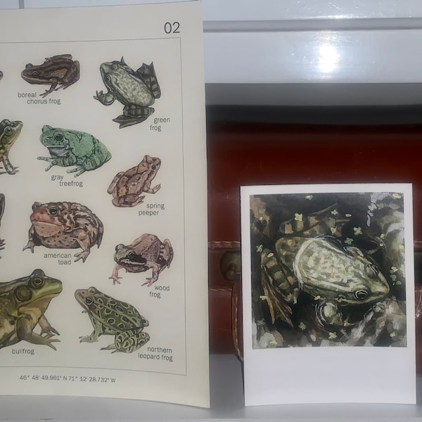 FROG ART PRINT - 8x10 - Vintage Poster - Frog Decor - Cottagecore Room ...