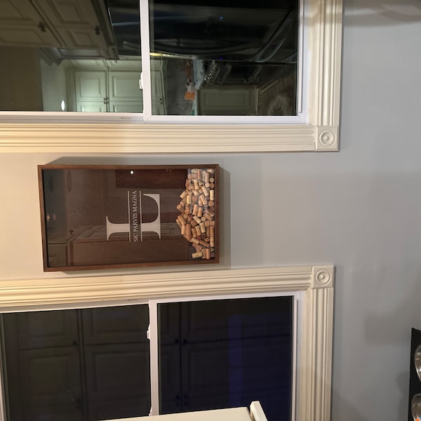 WALNUT Custom Wine Cork Holder, Wine Cork Display Shadow Box, Wooden ...