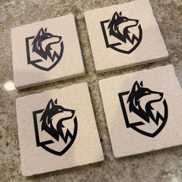 Custom Logo on Stone Coasters, Personalized Coaster, Personalized Gift ...