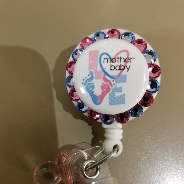 Mother Baby Retractable ID Badge Reel,mother Baby Nurse Id Badge Holder ...