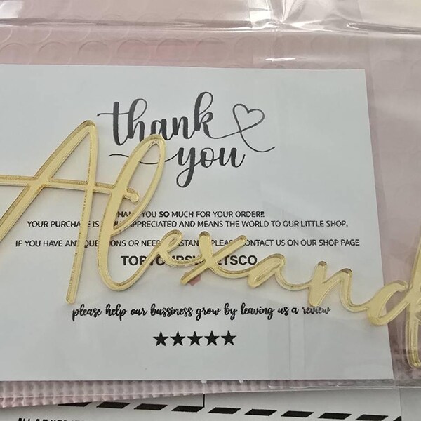 Personalized Gold Acrylic Laser Cut Names|wedding Place Card |laser Cut ...