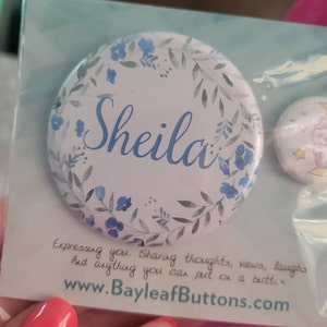 Personalized Floral Purple Name Buttons Family Tree, Nurse, Teacher ...