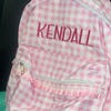 Monogrammed Gingham Nylon Backpack in Pink or Blue, Personalized Diaper ...