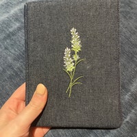 Embroidery Lavender Kindle Case Paperwhite Cover Canvas Flower Kindle ...