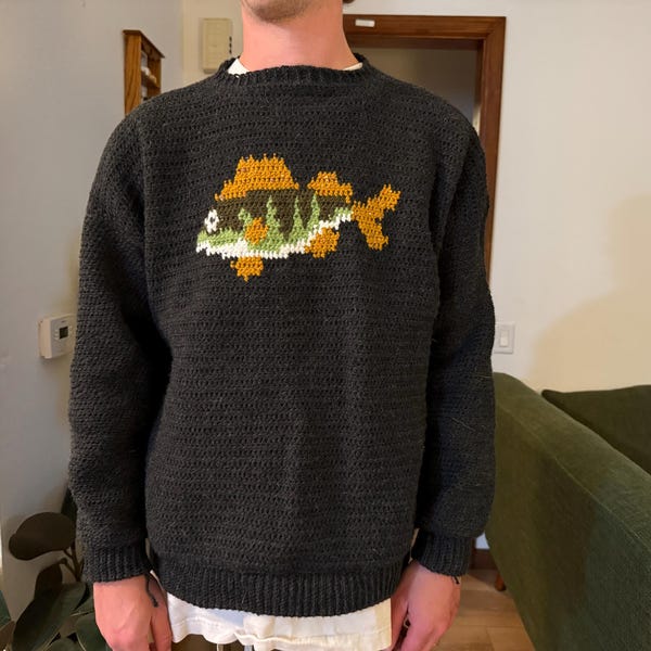 Fishy Aleks Crochet Sweater – ** PATTERN ONLY ** - Etsy