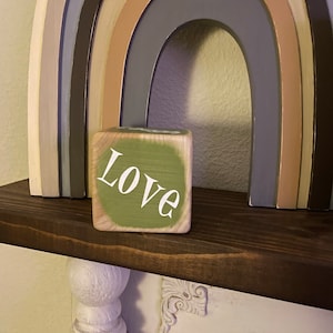 Wooden Block Sign Stacked Block Sign Shelf Sitter Gift for - Etsy