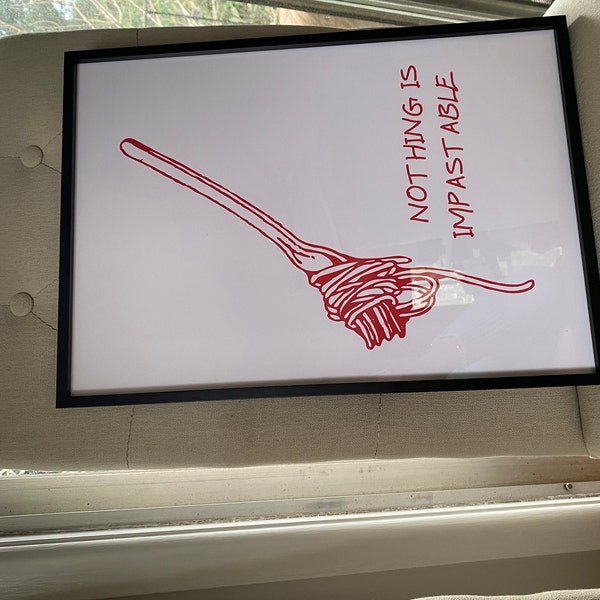 Aesthetic Kitchen Decor Funny Pasta Print Cute Kitchen Wall Art Nothing ...