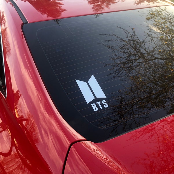 BTS Set of 2 6 BTS White Vinyl Decal Sticker for Car Window, Yeti ...