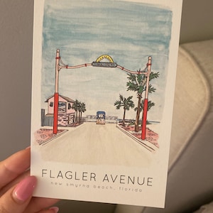 Watercolor Illustration Art Print of Flagler Avenue New | Etsy