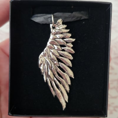 Fallen Angel Wing Handmade Pendant in Bronze & Sterling Silver - Etsy
