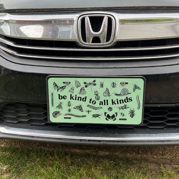 Front License Plate | Be Kind to All Kinds Vanity Plate | Cottagecore ...