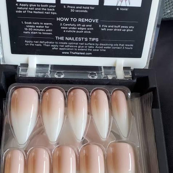 Instant Luxury Acrylic Press on Nails- Acrylic Ombre | Medium Stiletto ...