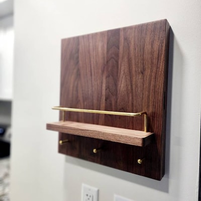 Wall Luxury Modern Rack, Long Wall-mounted Wooden Entryway Rack, Living ...