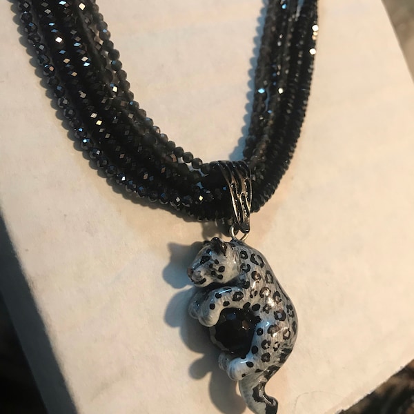 Snow Leopard Necklace Pendant Charm - Etsy