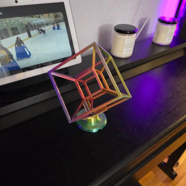 Tesseract Hypercube Stunning 4d Sculpture Dimensional Geometry Art
