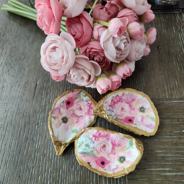 Cherry Blossom Oyster Shell Decor- Handmade Ring Dish, Bridesmaid Gifts ...