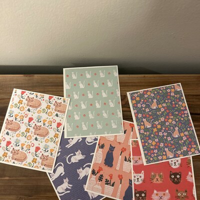 Waterfront Note Cards With Envelopes, Hand Stamped, Set of 6, Mountain ...