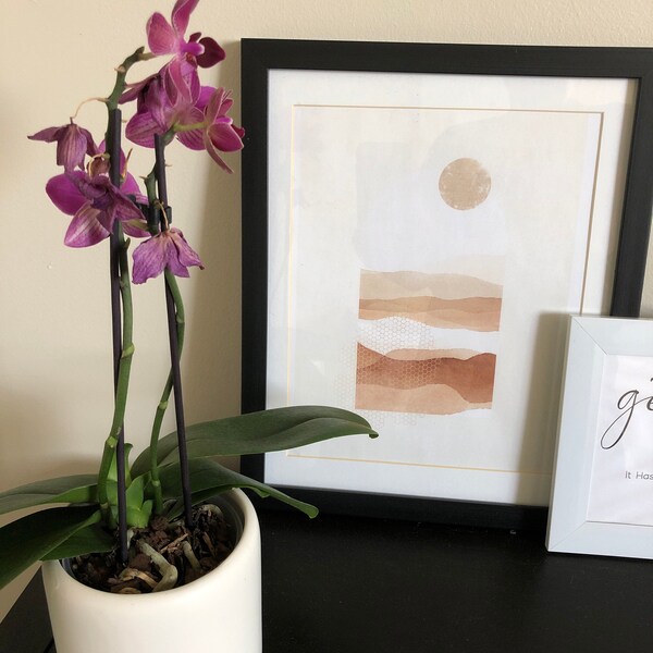 Boho Plant and Sun, Botanical PRINTABLE Wall Art, Minimalist Poster ...