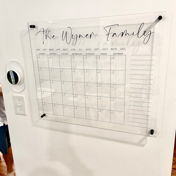 Personalized Acrylic Calendar & To-do List | Floating Wall Decor ...