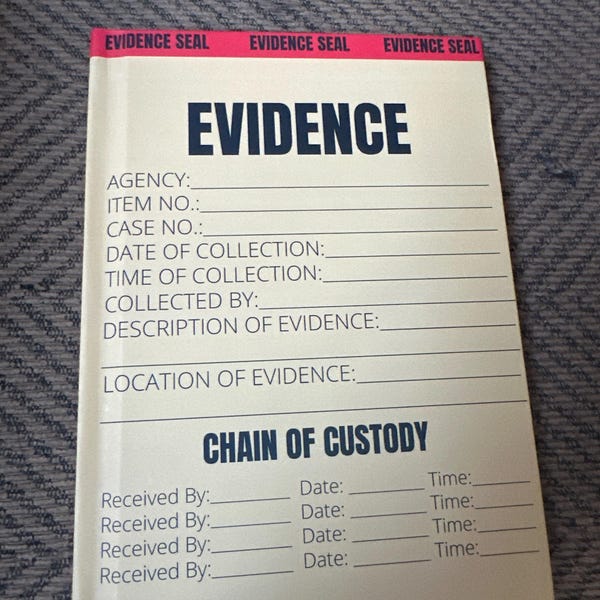 Evidence Matte Hardcover Journal, Daily Use Notebook, Crime Show Fan ...