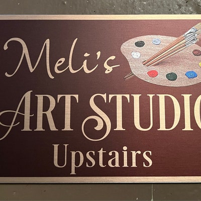 Art Studio Sign, Personalized Signs, Brushed Bronze and Copper Finish ...
