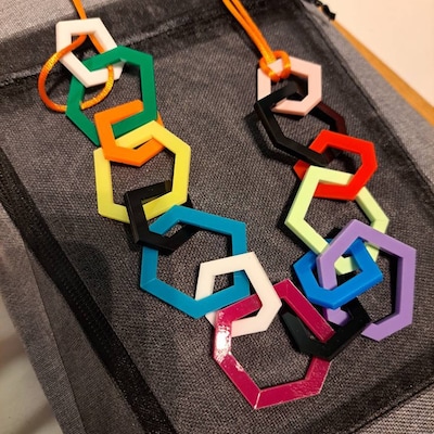 Lime Green Modern Geometric Chain Link Acrylic Necklace. - Etsy