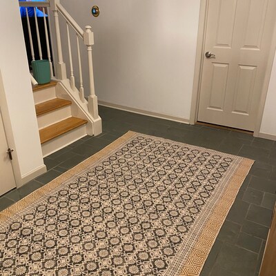 4x12 Runner Rug, Hand Block Print Rug , Outdoor / Indoor/ Stairs ...