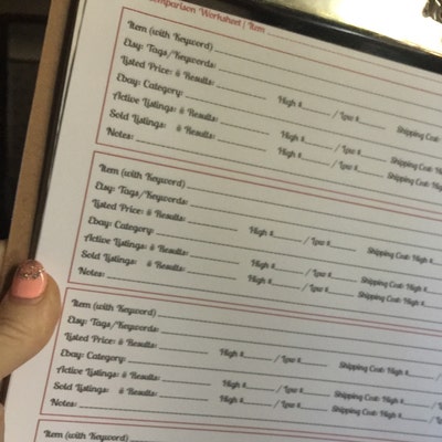 Etsy Products Listing Sheet Etsy Seller, Form, Listing Template, Etsy ...