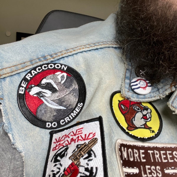 Be Raccoon Do Crimes Goose Patch | Raccoon Patch | Funny Patch | FREE ...