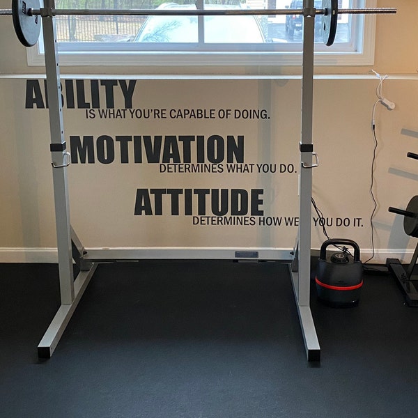 Motivational Quote Gym Wall Decal. Ability, Motivation, Attitude Gym ...