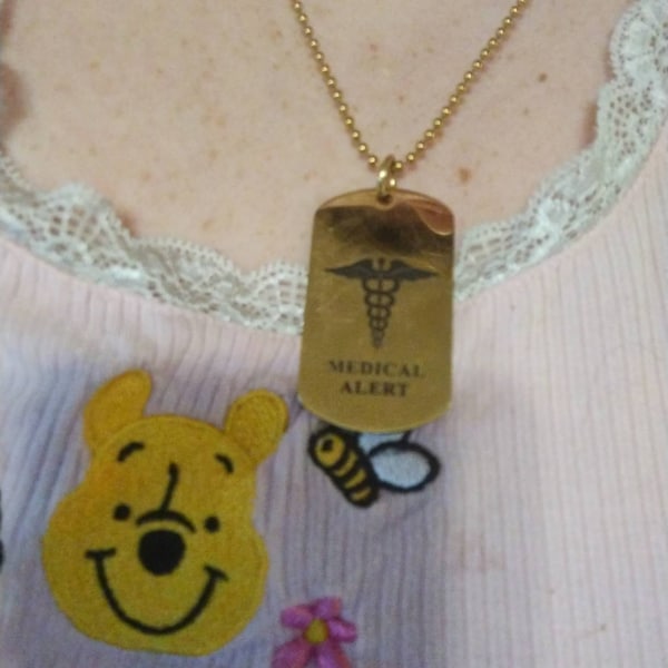 Personalized Medical Alert Necklace Custom SOS Alarm Metal Tag for Men ...