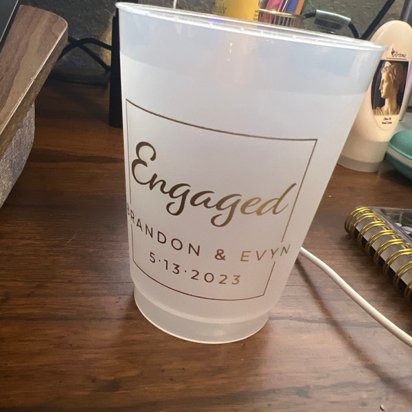 Engagement Shatterproof Cups, Custom Engaged Cups, Frosted Plastic Cups ...