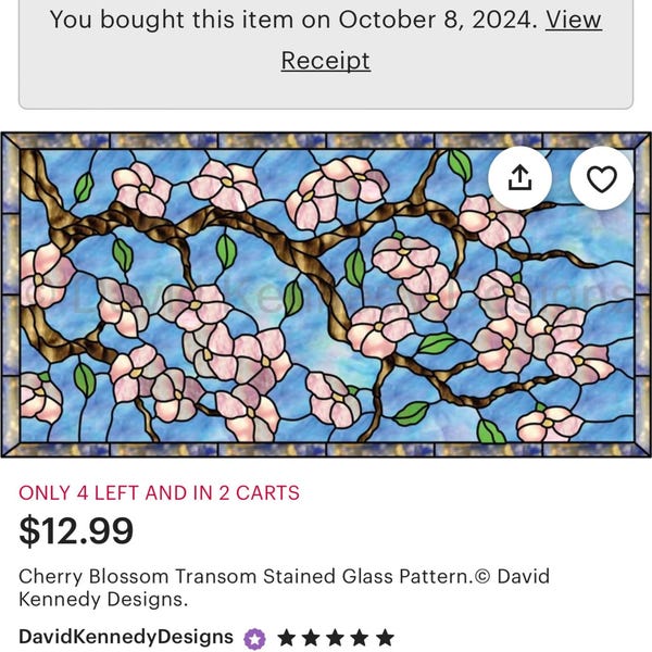 Luna Moth Mandala Stained Glass Pattern. © David Kennedy Designs - Etsy