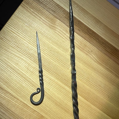 Wand of Iron Hand Forged Magic Wand With Knurled Handle for - Etsy