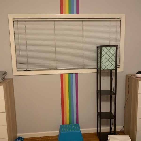 Rainbow Wall Border, Rainbow Wall Border Removable Fabric Wall Decal ...