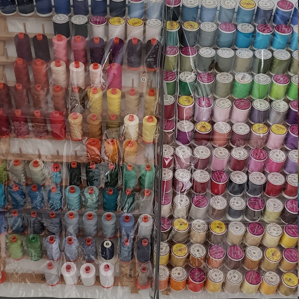 Dust Cover for 120 Spool Wall Thread Rack Wxdxh = 17" X 3" X 28" Clear ...