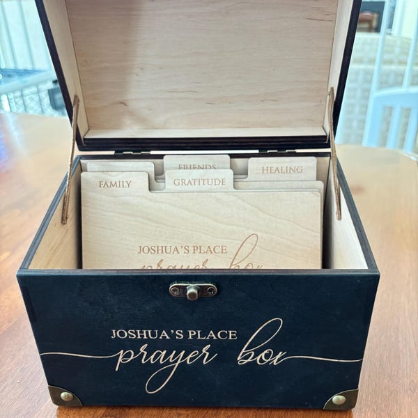 Dear God Prayer Box Personalized Wooden Scripture Box With Prayer Cards ...