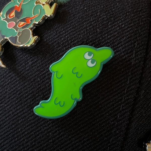 Worm on a String 1.5" Dyed Metal Enamel Pin - Etsy