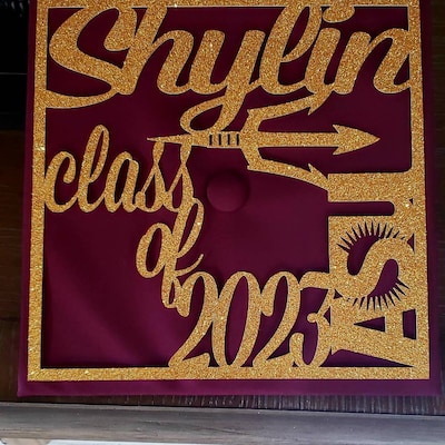 Custom Graduation Cap Topper: Grad Cap Topper, School Name, School ...
