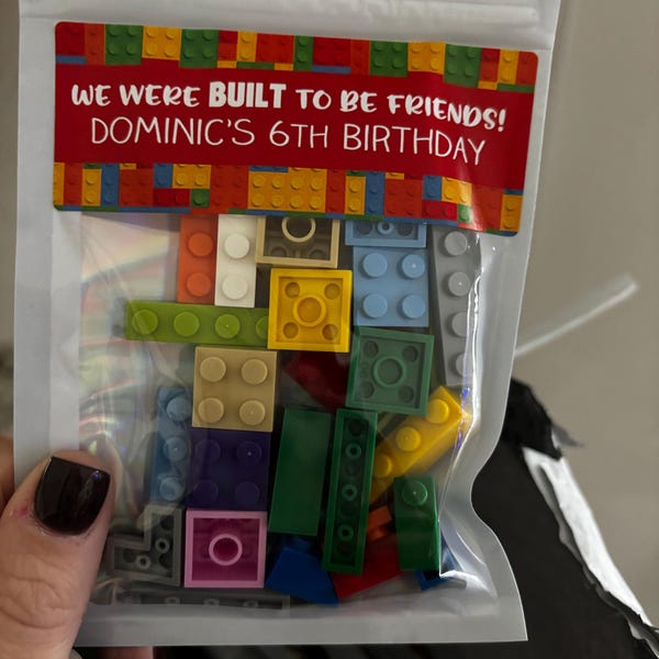 Building Block Birthday Party Favors: Personalized Class Gifts - Sold ...