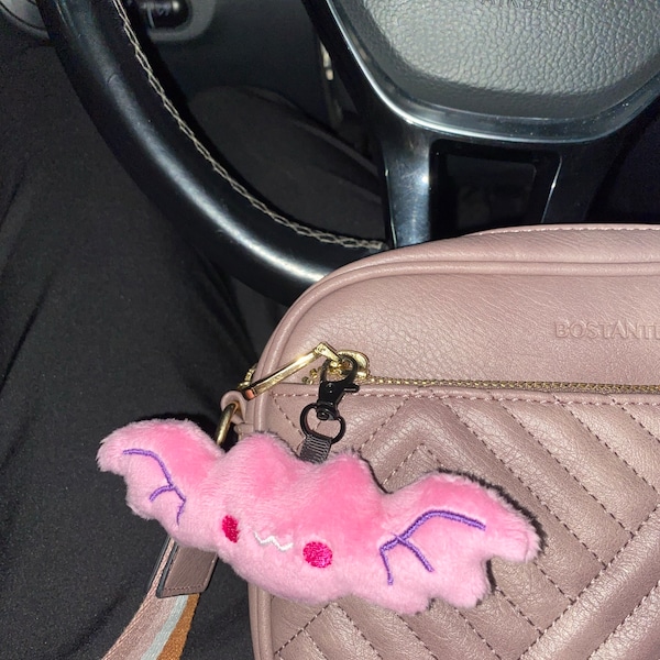 Embroidered Minky Bat Keychain - Cute Key Fob Purse Charm - Etsy