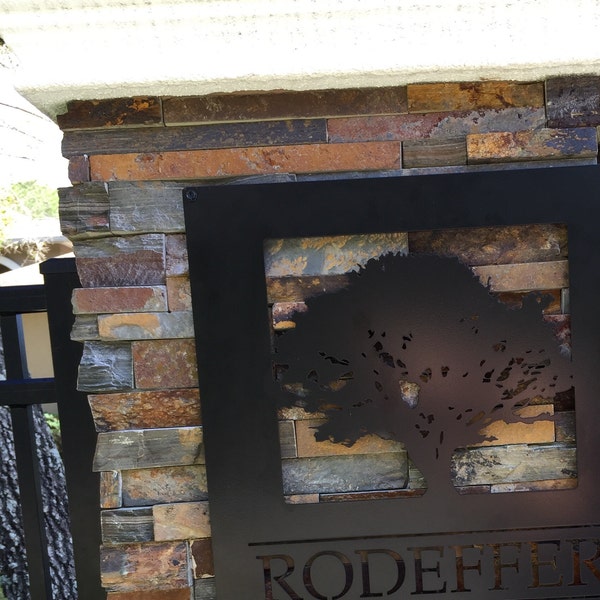 Metal Address Sign With Evergreens, Address Sign With Tree - Etsy