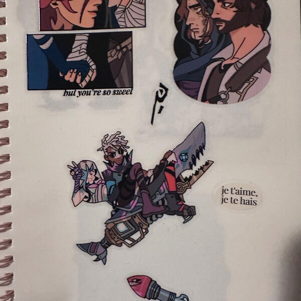 Arcane Shippy Sticker Sheet 8x5" Ft. Vander, Silco, Jinx, Vi, Viktor ...