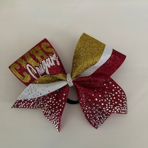 Black Cheer Bow With Rhinestone Team With Heavy Tail Rhinestone ...