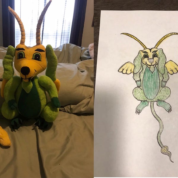 Children's Drawing to Plush Custom Doll Stuffed Animal From Photo or ...